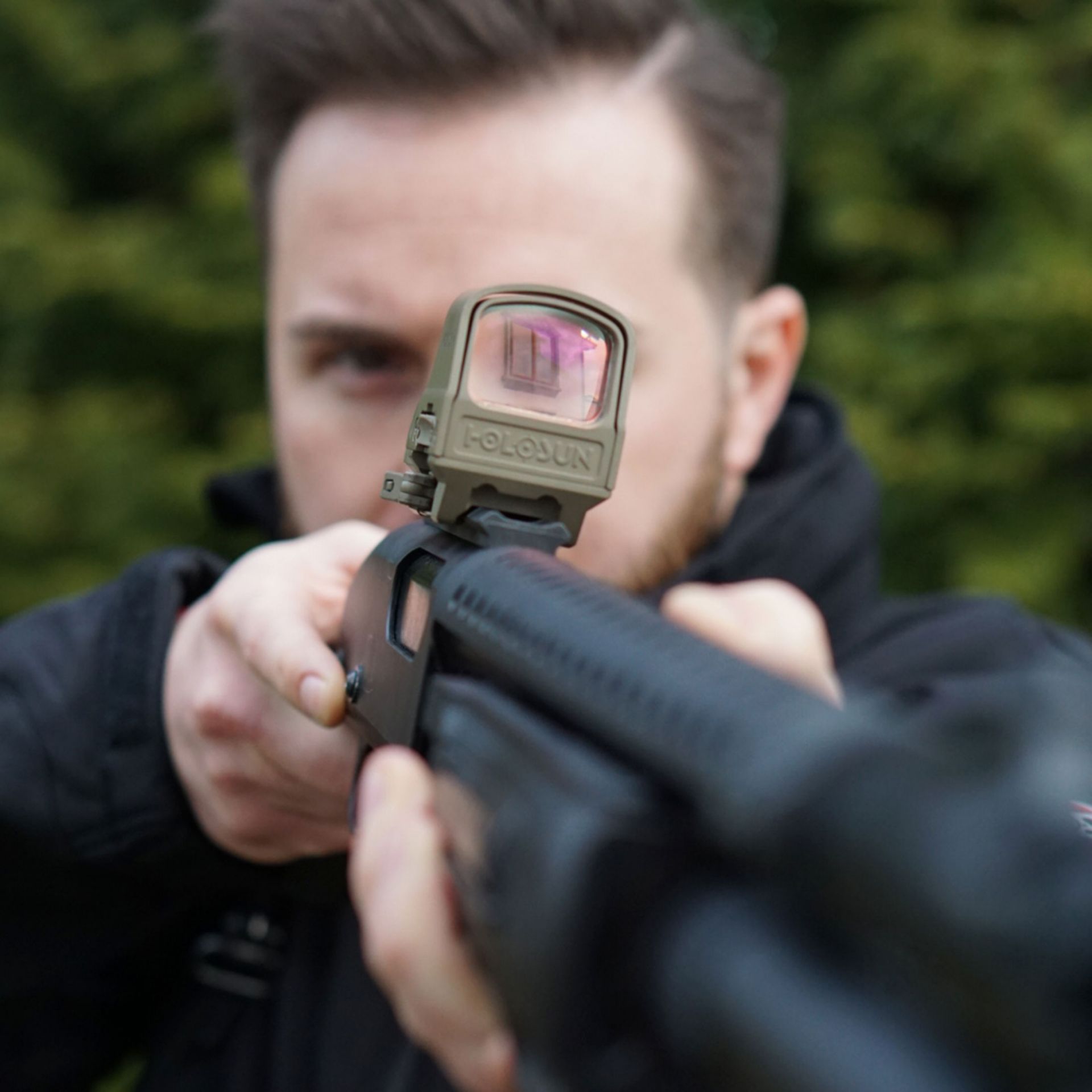 Holosun ELITE HE510C-GR-FDE open reflex green dot sight switchable 2MOA ...